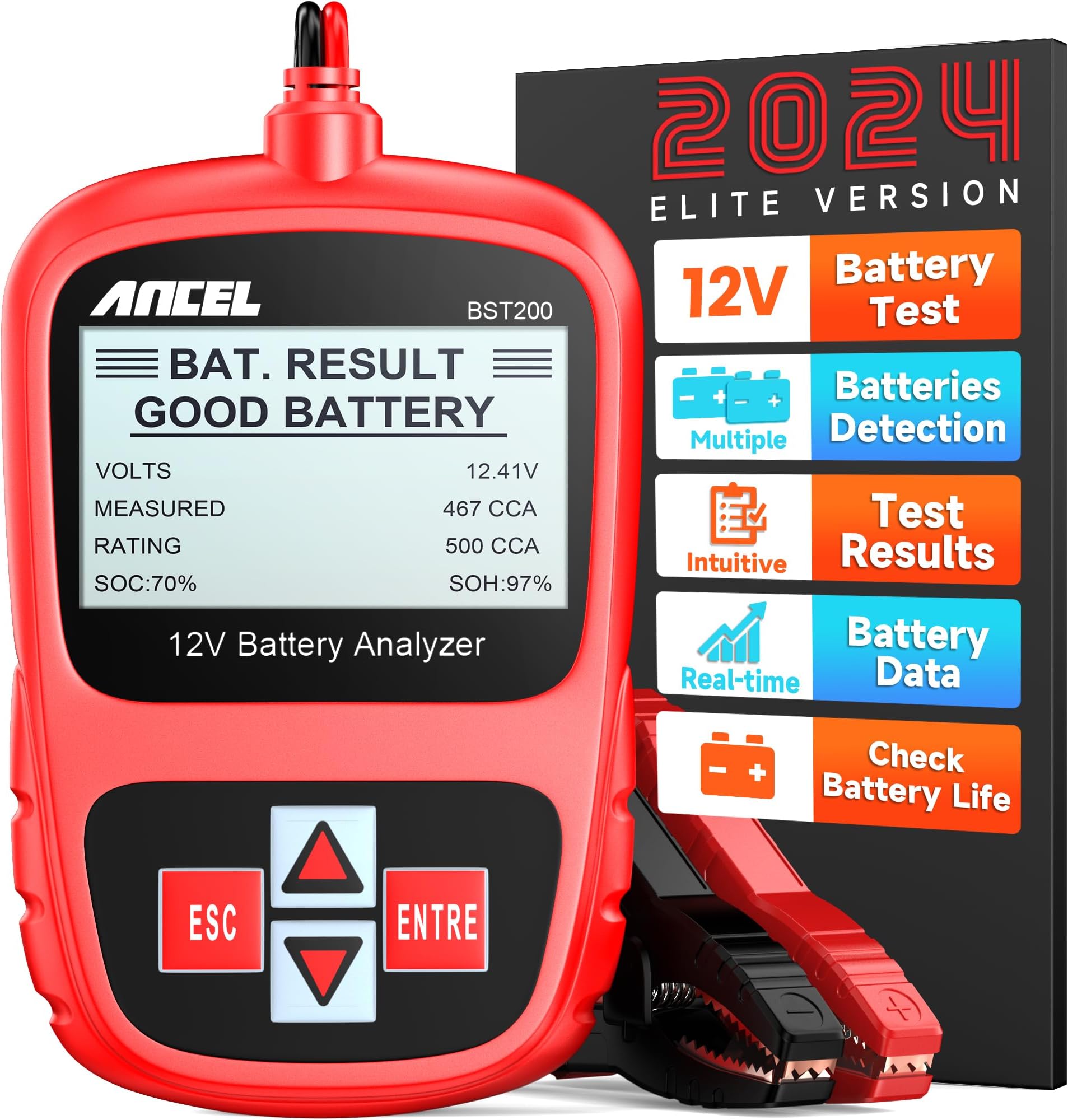 ANCEL BST200 Car Battery Tester 12V 100-1100 CCA Automotive Bad Cell ...
