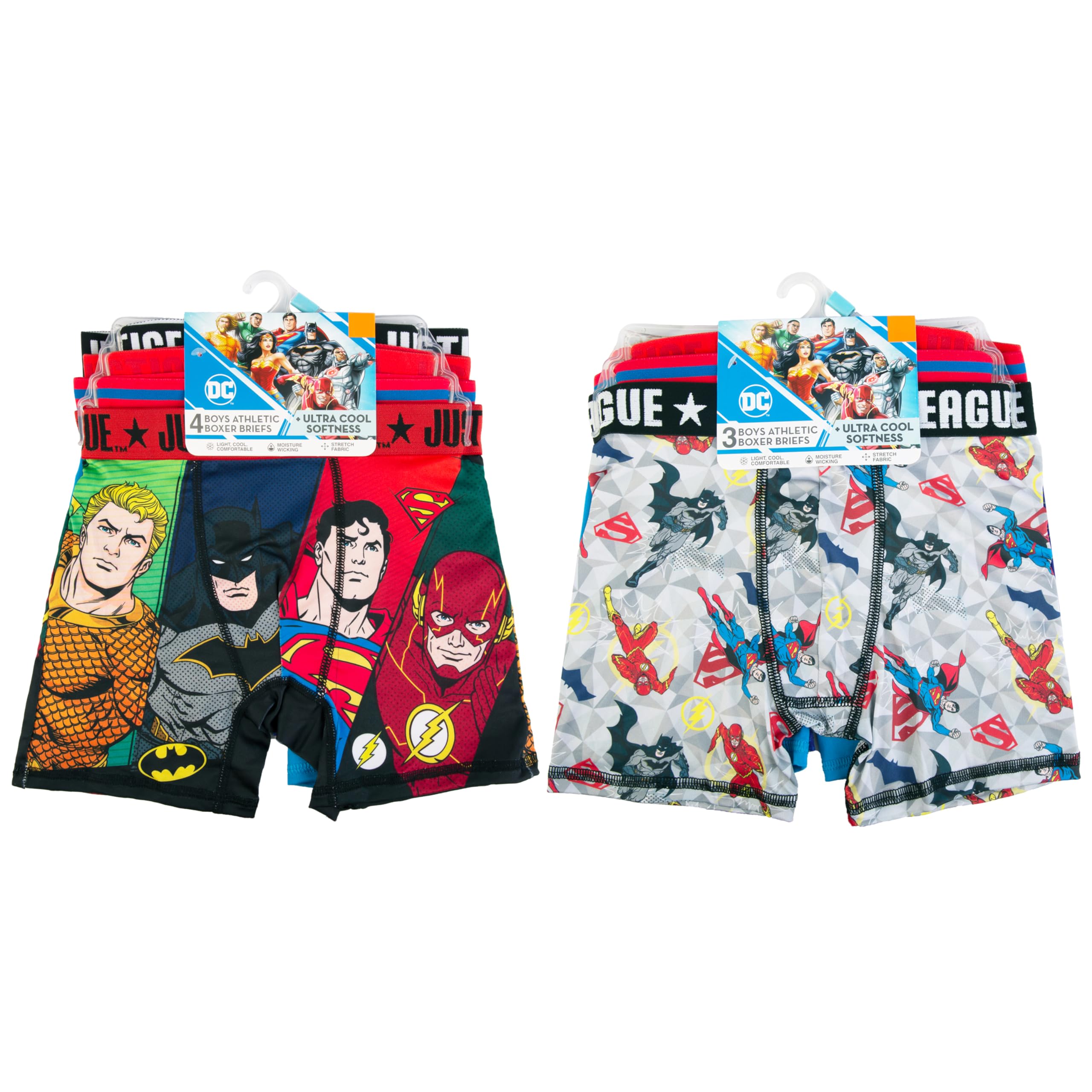 DC Comics Boys' Superhero Boxer Briefs Multipacks with Batman, Flash ...