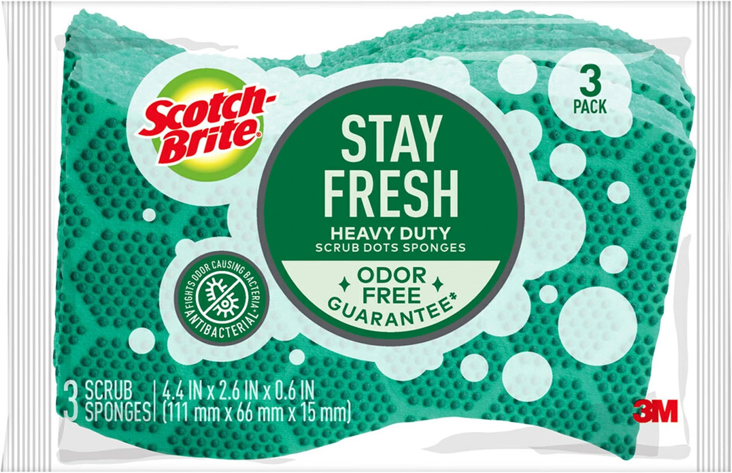 Amazon.com: Scotch-Brite MMMHD3 Heavy Duty Scrub Sponge, Yellow & Green ...