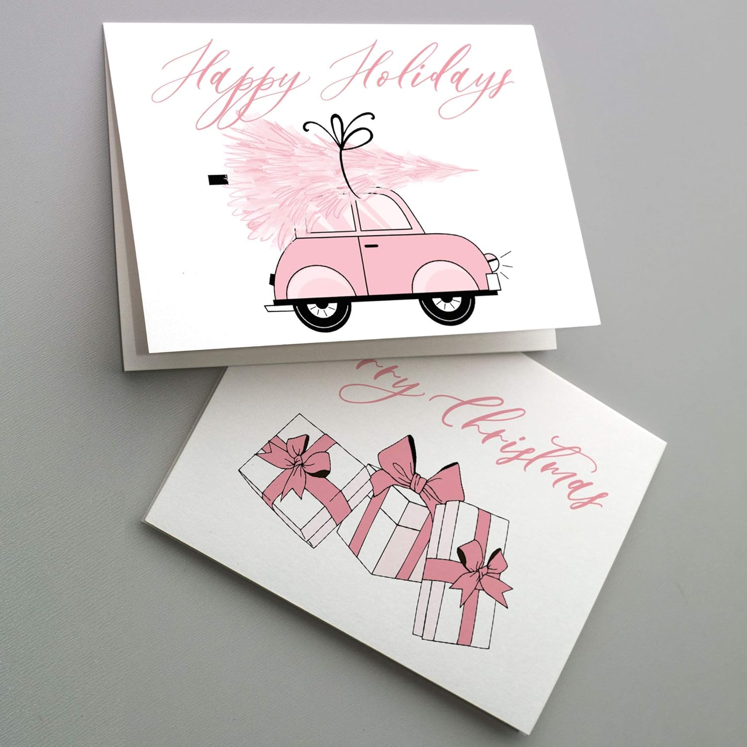 Amazon.com: Millenial Pink Christmas Cards Boxed Set - 24 Blank Holiday ...