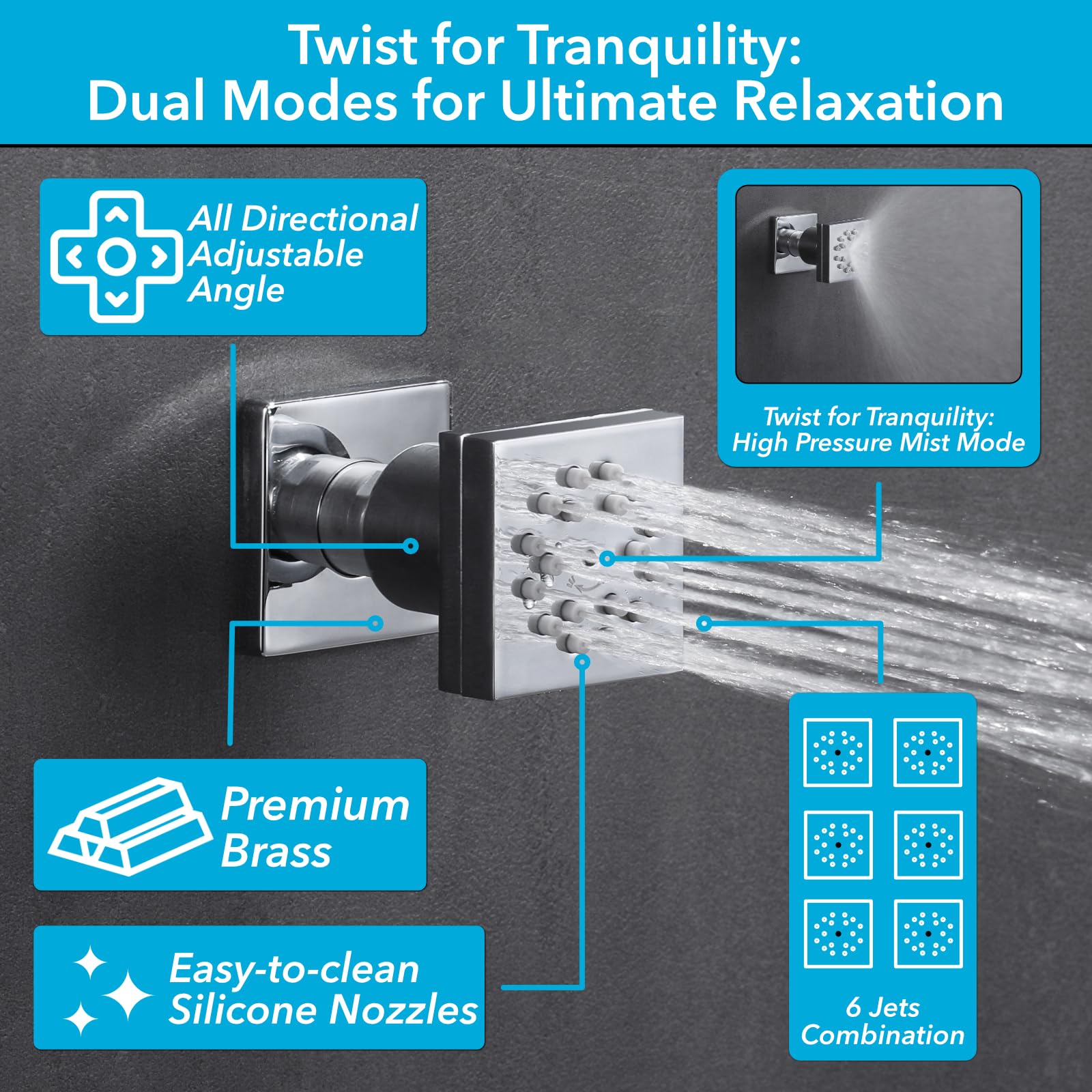 Snapklik.com : VANFOXLE Shower Faucet Set Chrome Shower System,Push Button Diverter Shower Faucet