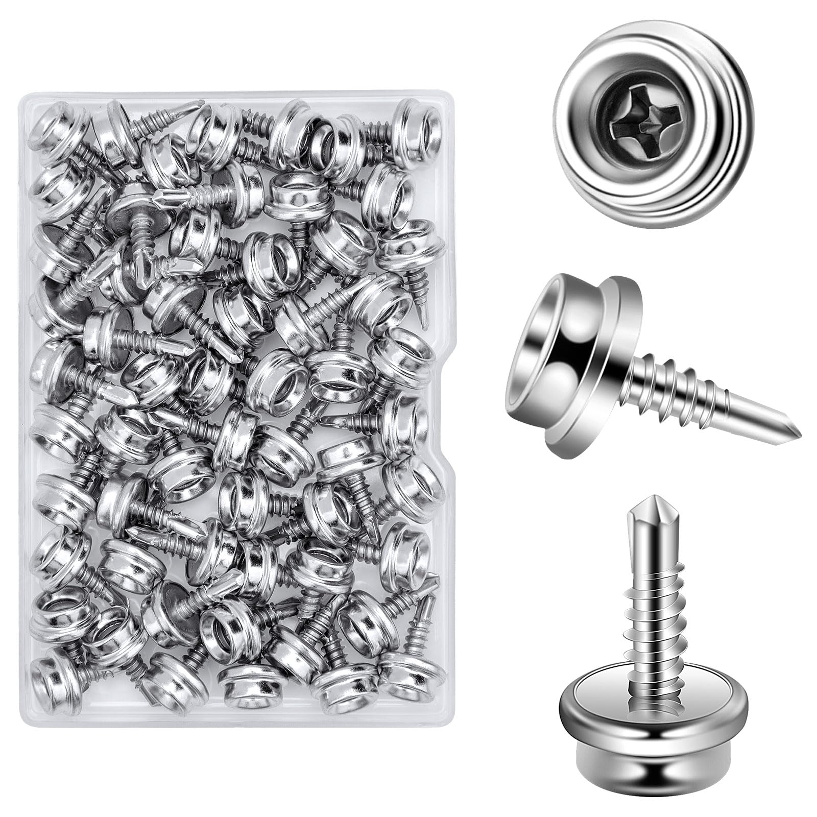 Amazon.com: Canvas Snaps, 60PCS Marine Grade Stainless Steel Boat Cover ...