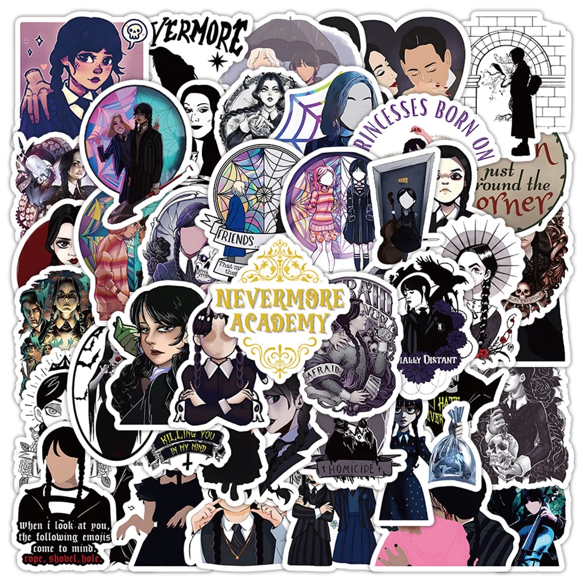 Buy Wednesday Addams Sticker Wednesday Tv Show Addams Emma Enid ...