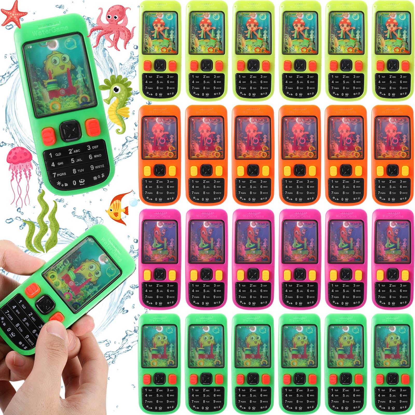 Amazon.com: Halloscume 48 Pcs Cellphone Handheld Water Ring Game Bulk ...