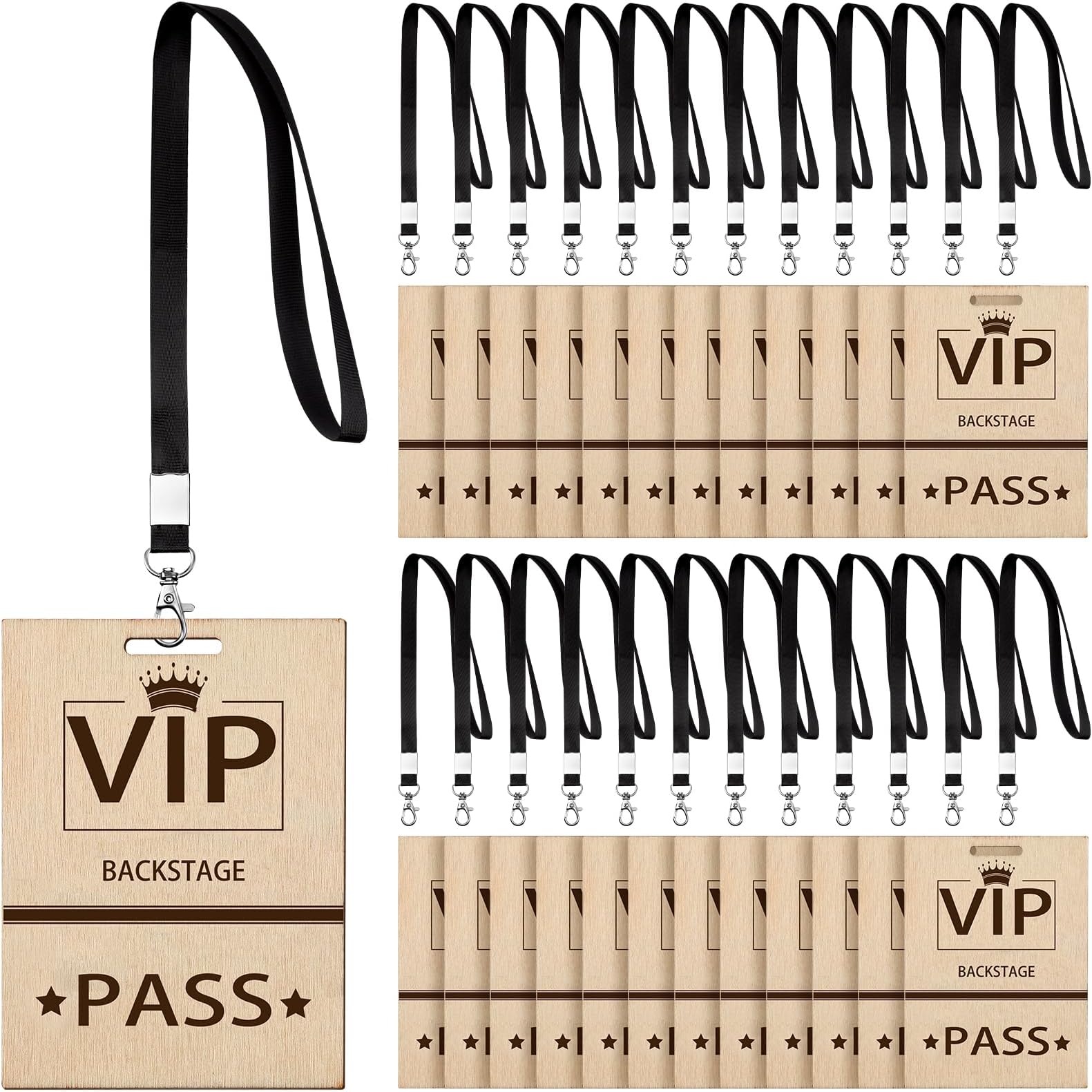Amazon.com : Harloon 20 Sets VIP Badge Lanyard with Plastic VIP Pass ...