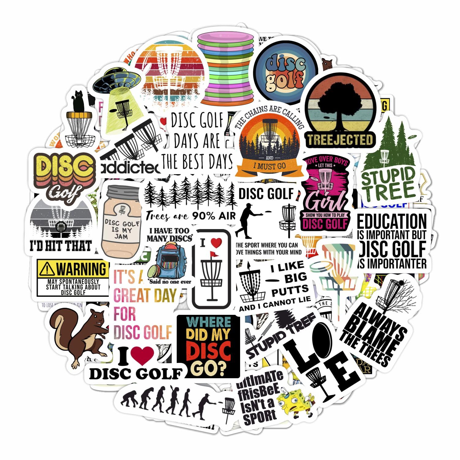 Amazon.com: 100Pcs Funny Disc Golf Stickers Decals for Water Bottles ...
