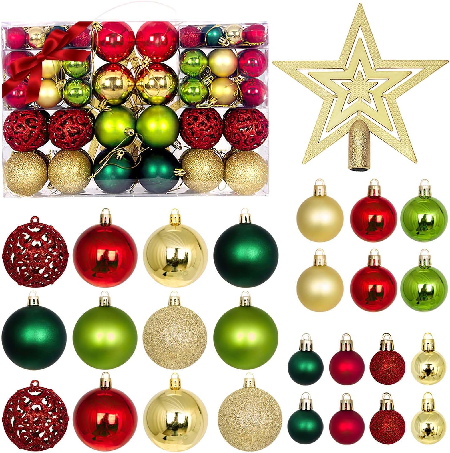 ZUGAEJA Esferas Navideñas, 40 Adornos para Árboles de Navidad, Bolas de ...