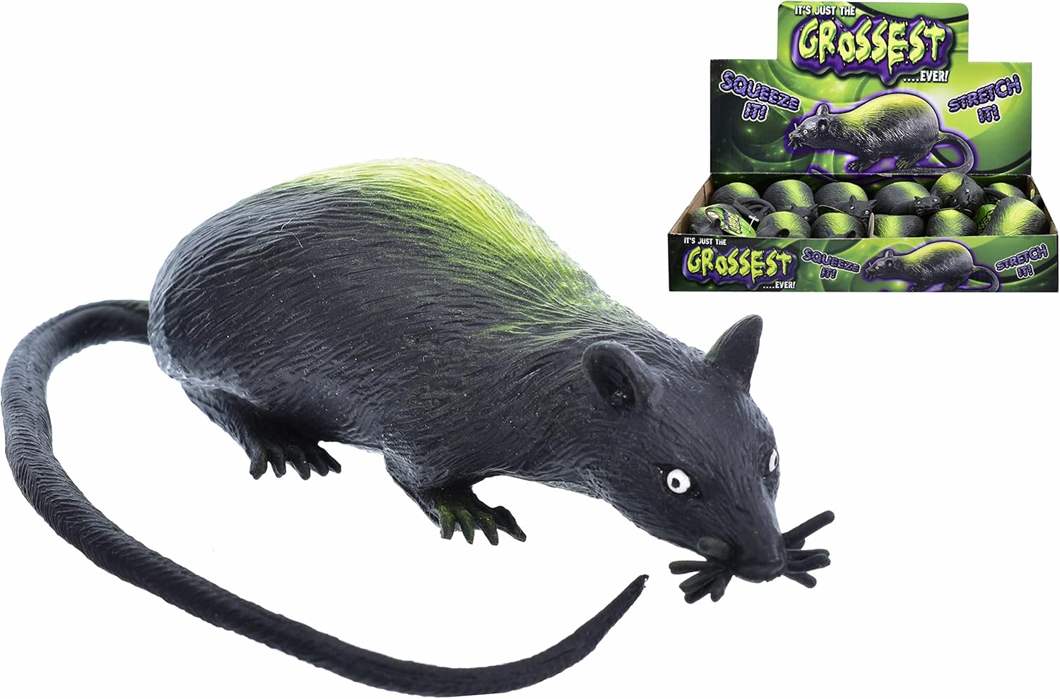 KandyToys 13cm Rubber Stretchy Rat With Long Tail | Halloween ...