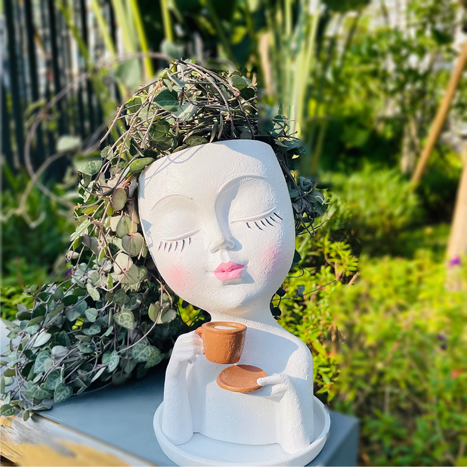 Amazon.com : Simabsie Face Planter Pots, Resin Face Planter for Indoo ...