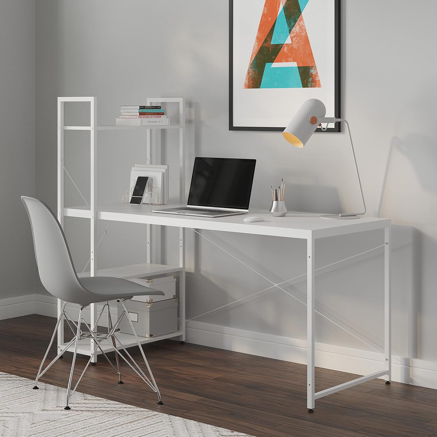 Amazon.com: Ames 55" Reversible Gaming Computer Desk with Adjustable ...