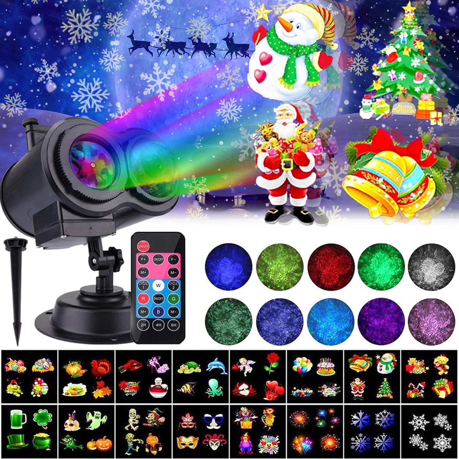 Amazon.com: Ralbay Halloween Christmas Projector Lights, 2-in-1 Ocean ...