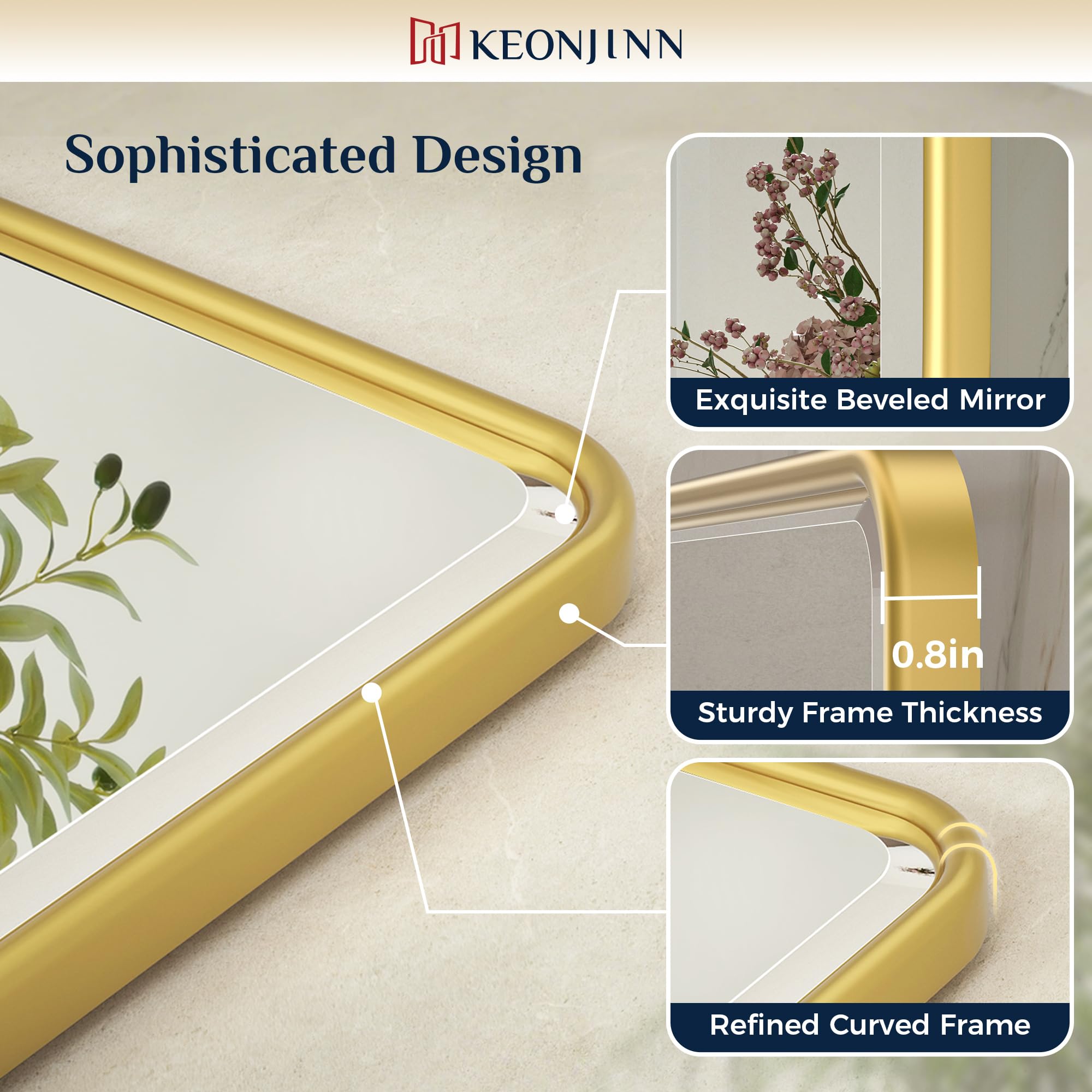 Snapklik.com : Pivot Mirror Bathroom, 24x30 Inch Gold Tilt Mirror ...