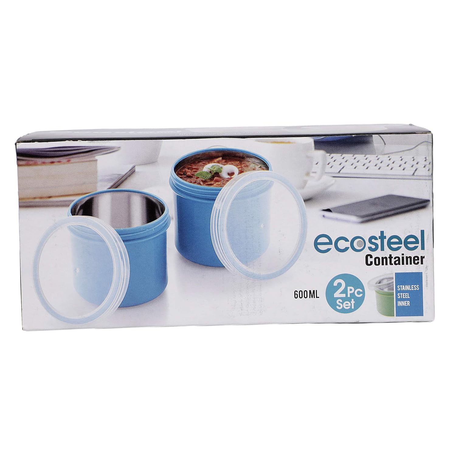Amson Ecosteel Containers, 600ml, Pack of 2 : Amazon.in: Home & Kitchen