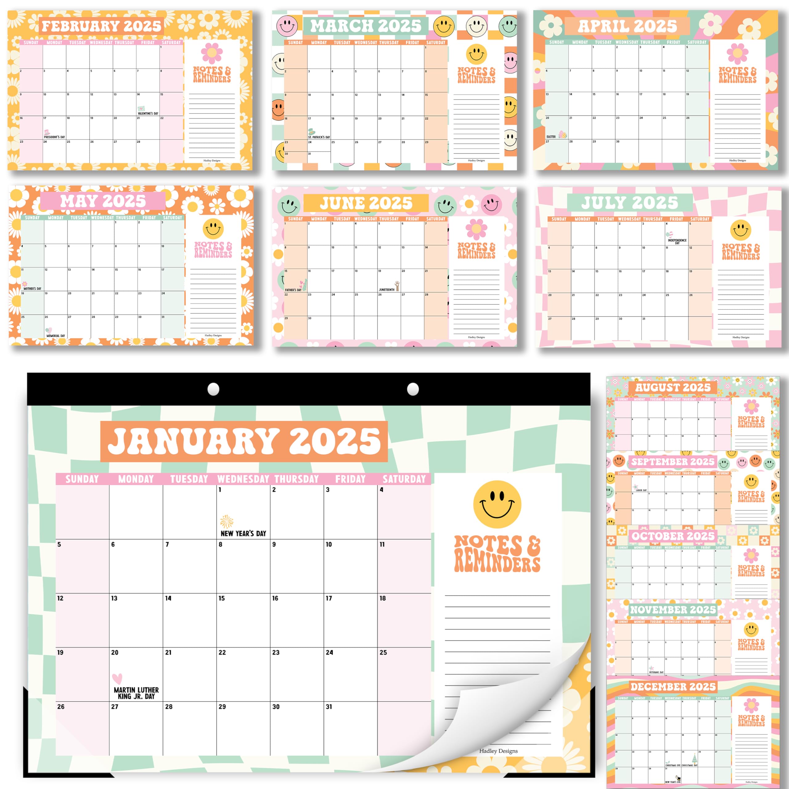 Hadley Designs Teacher Desk Calendar 2025 2026 18 Month Desktop ...