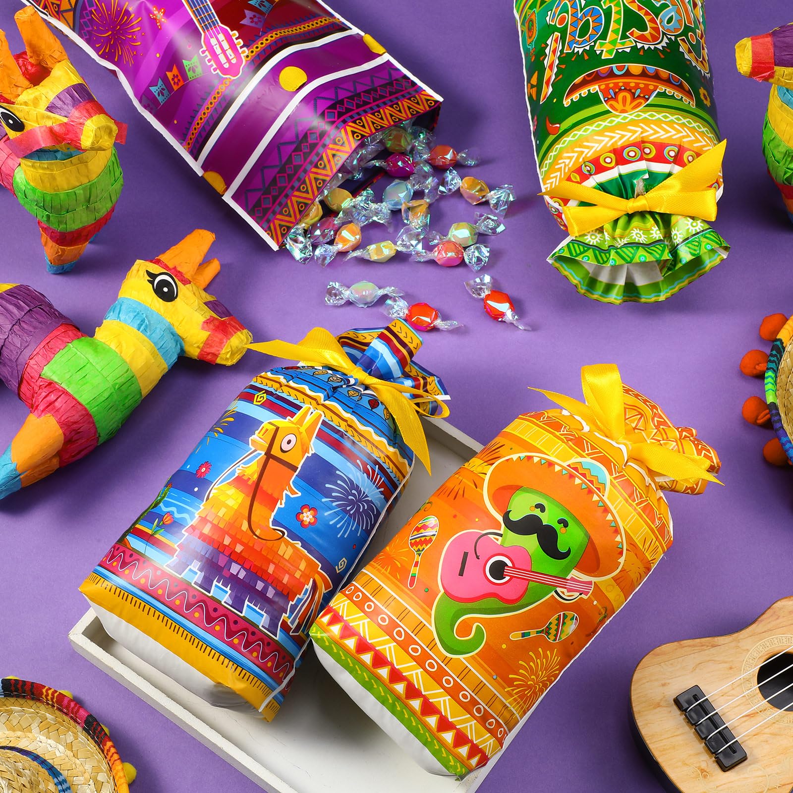 Snapklik.com : 50 Pcs Mexican Fiesta Party Favor Bags Fiesta Cinco De ...
