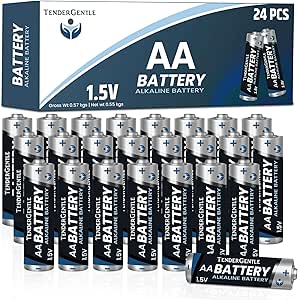 Amazon.com: TenderGentle Double AA Batteries 24 Pack - Alkaline AA ...