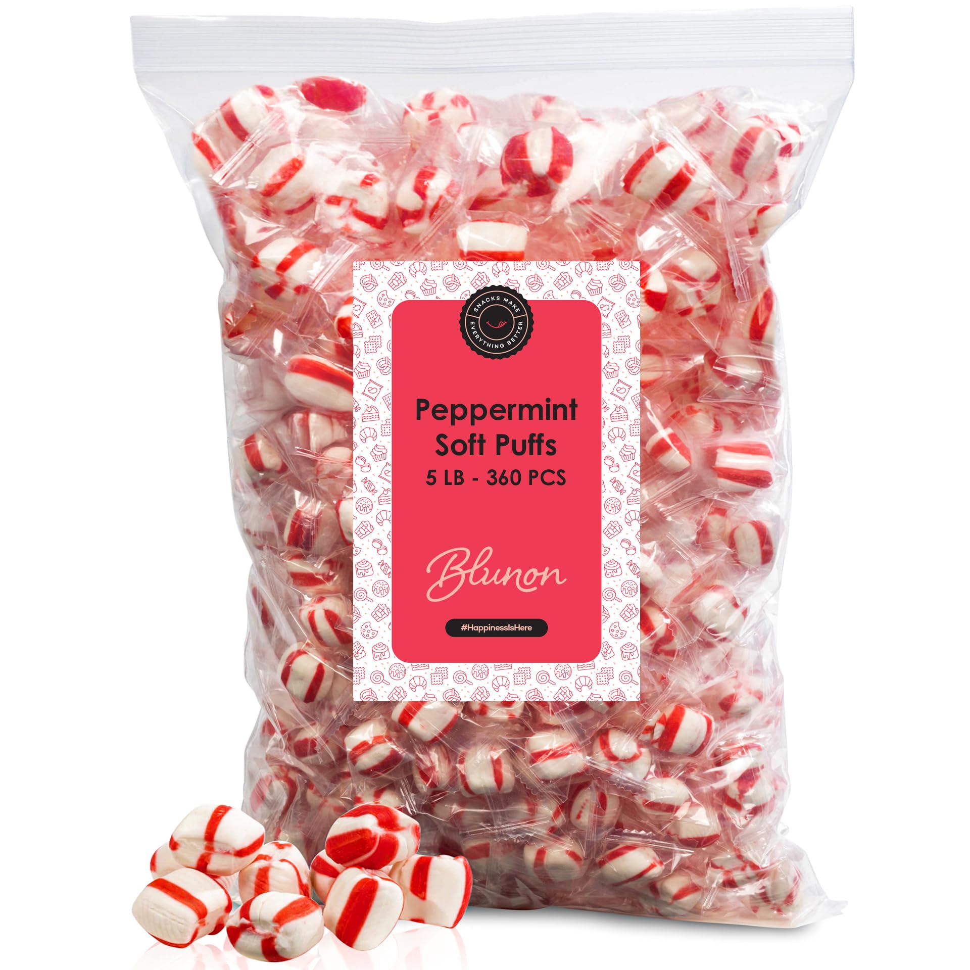 Snapklik.com : Soft Peppermint Puffs Candy Mints - 5 Pound Bulk ...