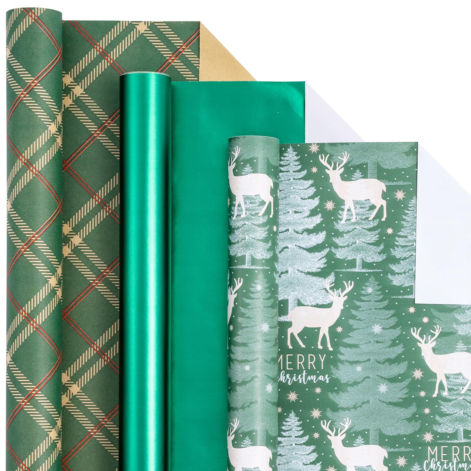 Amazon.com: LeZakaa Christmas Wrapping Paper Roll- Mini Roll- Brown ...