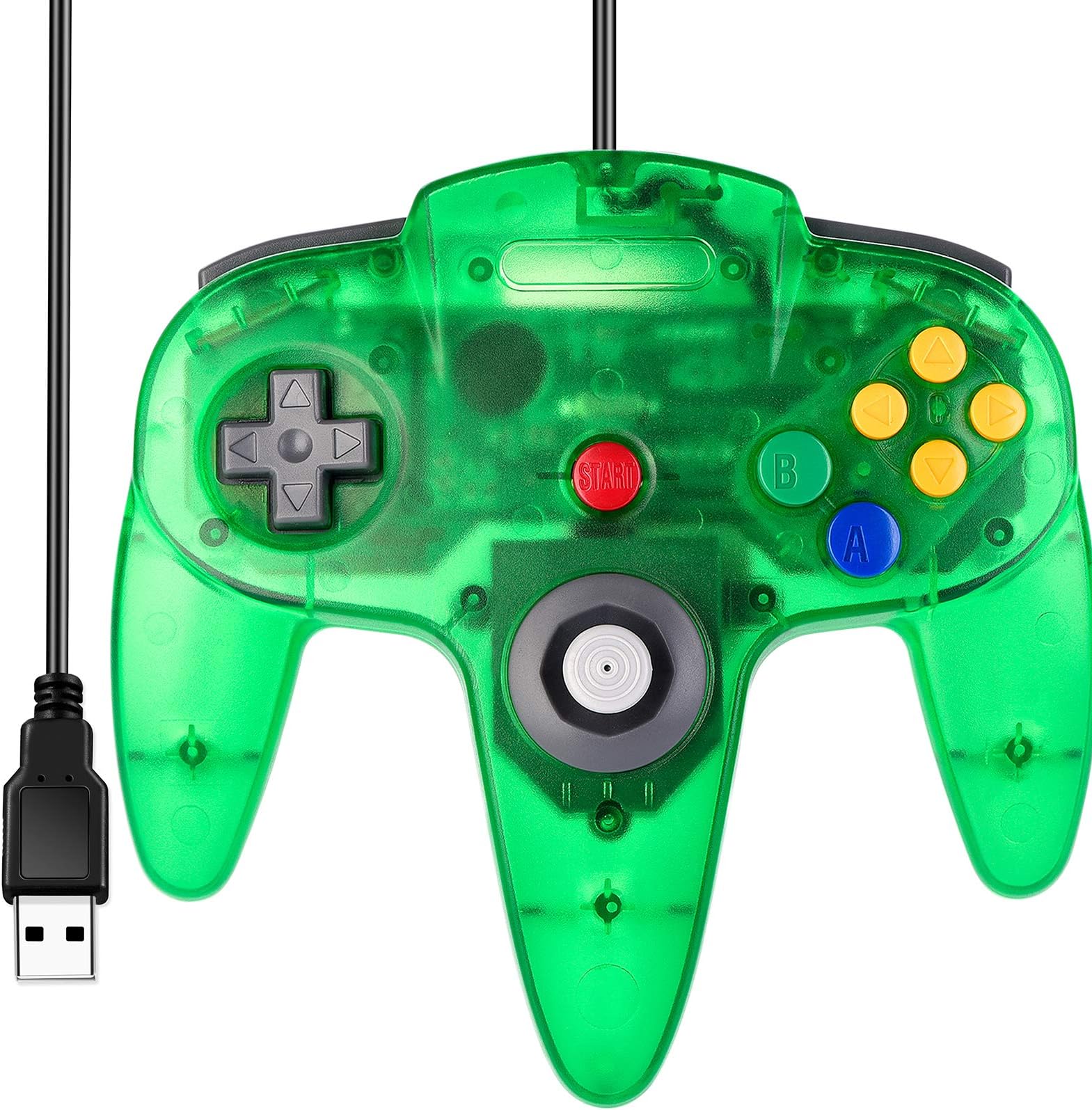 Amazon.com: iNNEXT Classic N64 Controller, N64 Wired USB PC Game pad ...