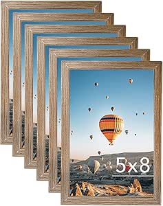 Amazon.com: JCJMY 5x8 Picture Frame Set of 6 Rustic Brown for Wall ...