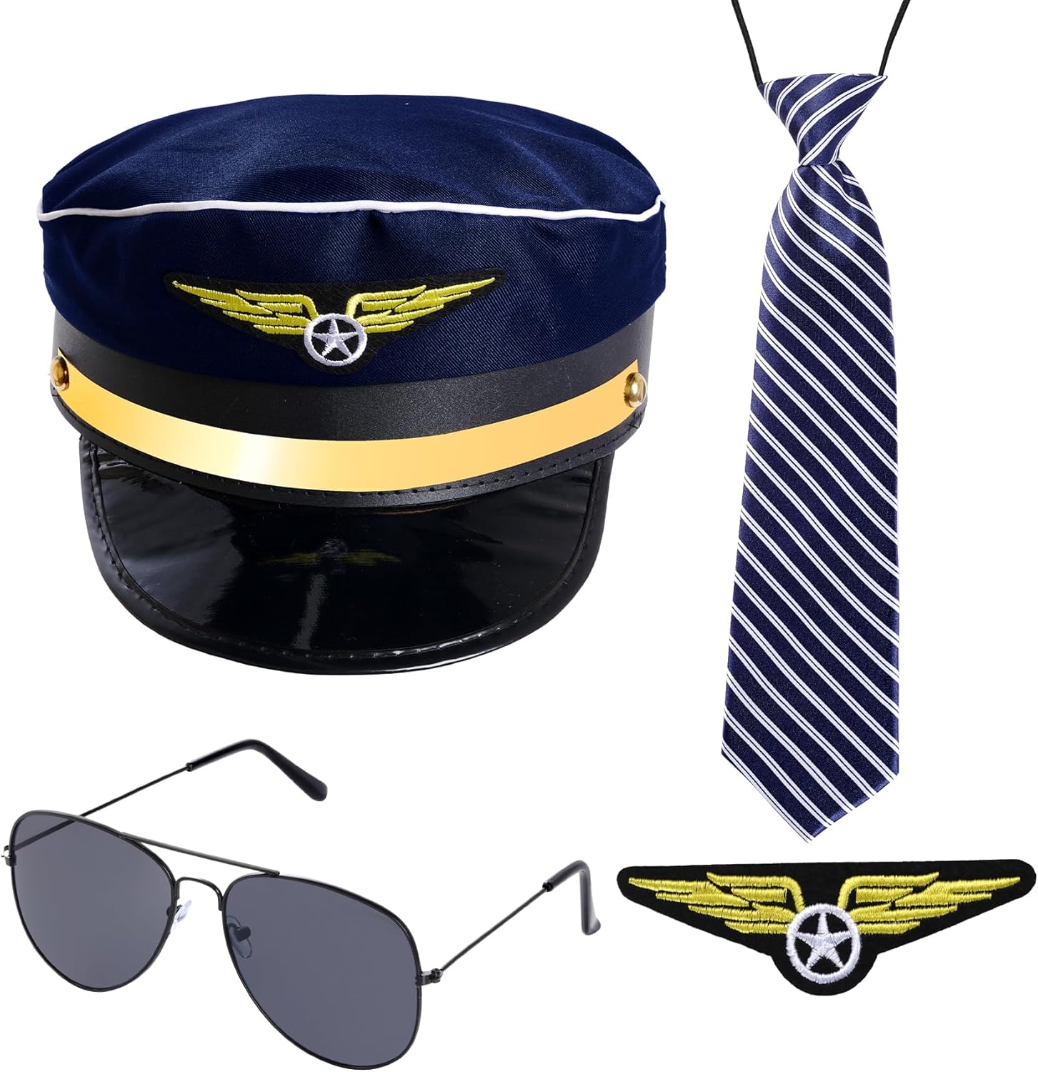 Amazon.com: HOVEOX Pilot Costume Accessories Airline Pilot Captain ...