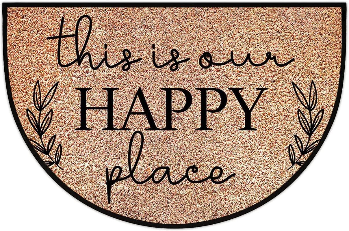 Amazon.com: bnil This is Our Happy Place Half Round Door Mat Outdoor ...