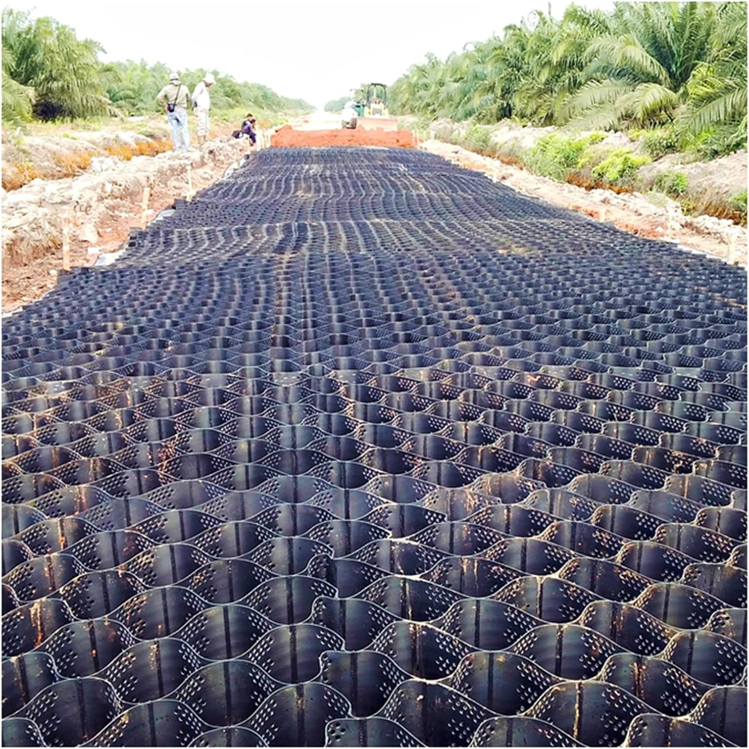 Pavimentos permeables con geomalla escalable para estabilizador de ...