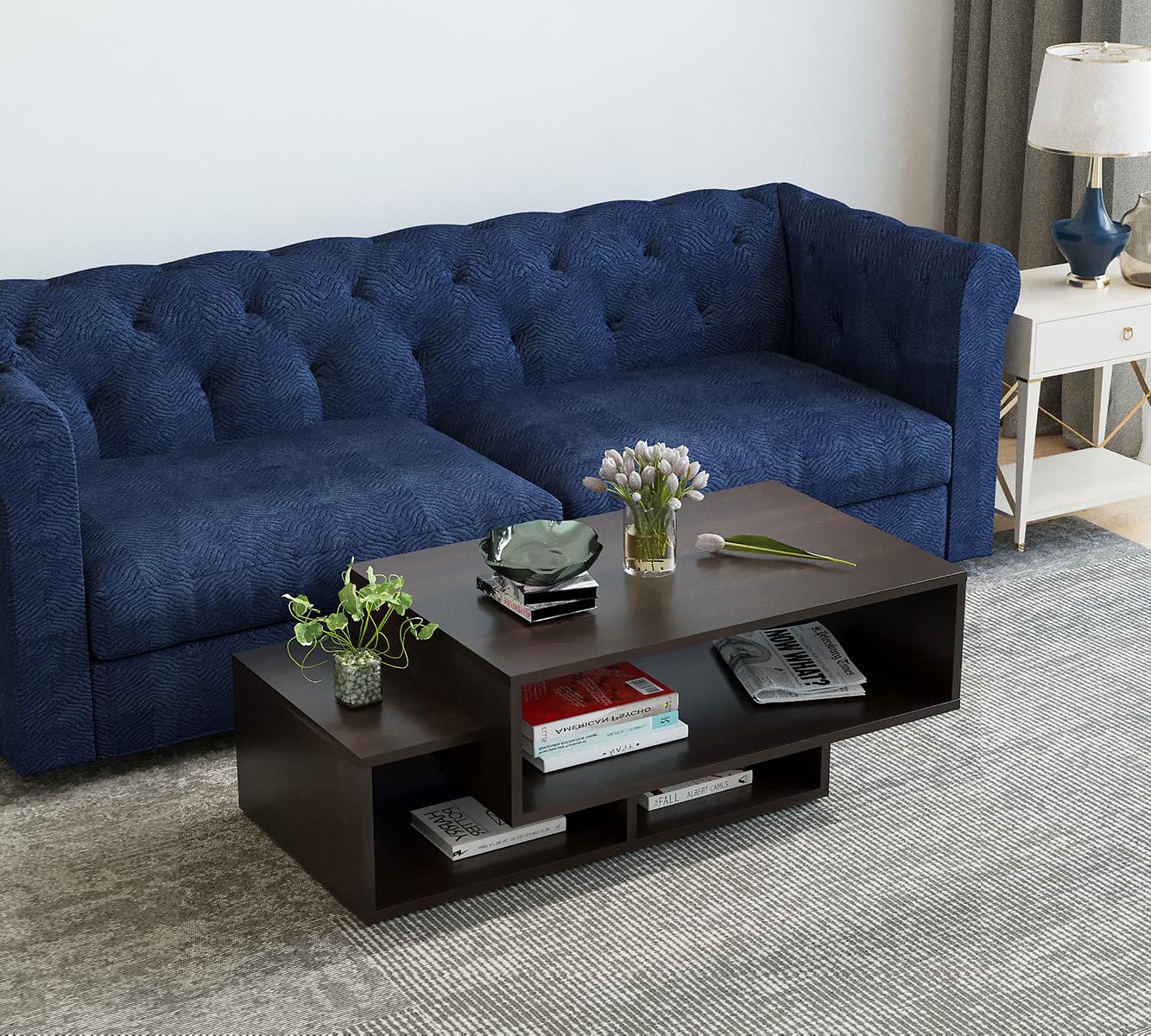 FURNEASER Pearson Modern Engineered Wood Coffee Center Sofa Tea/Teapoy ...