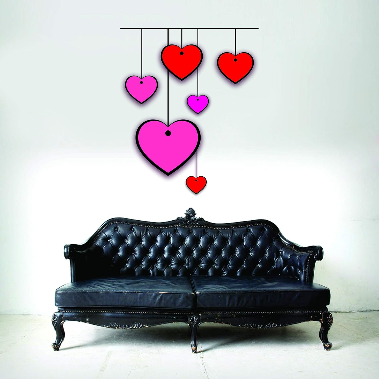 Buy spdecals Multicolour Lovely Heart Abstract Heart Wall Sticker for ...