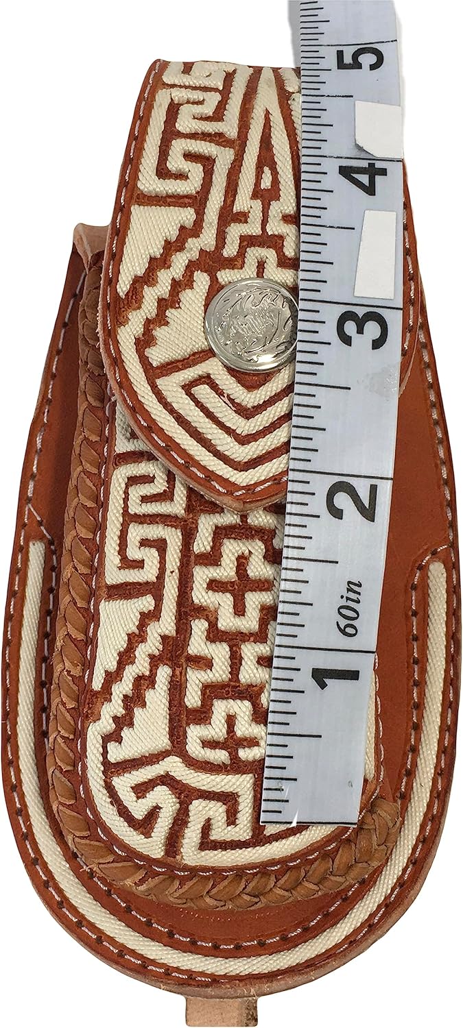 COLOTLAN Funda Piteada Doble para navajas. 4.5″x2″. Color Natural ...