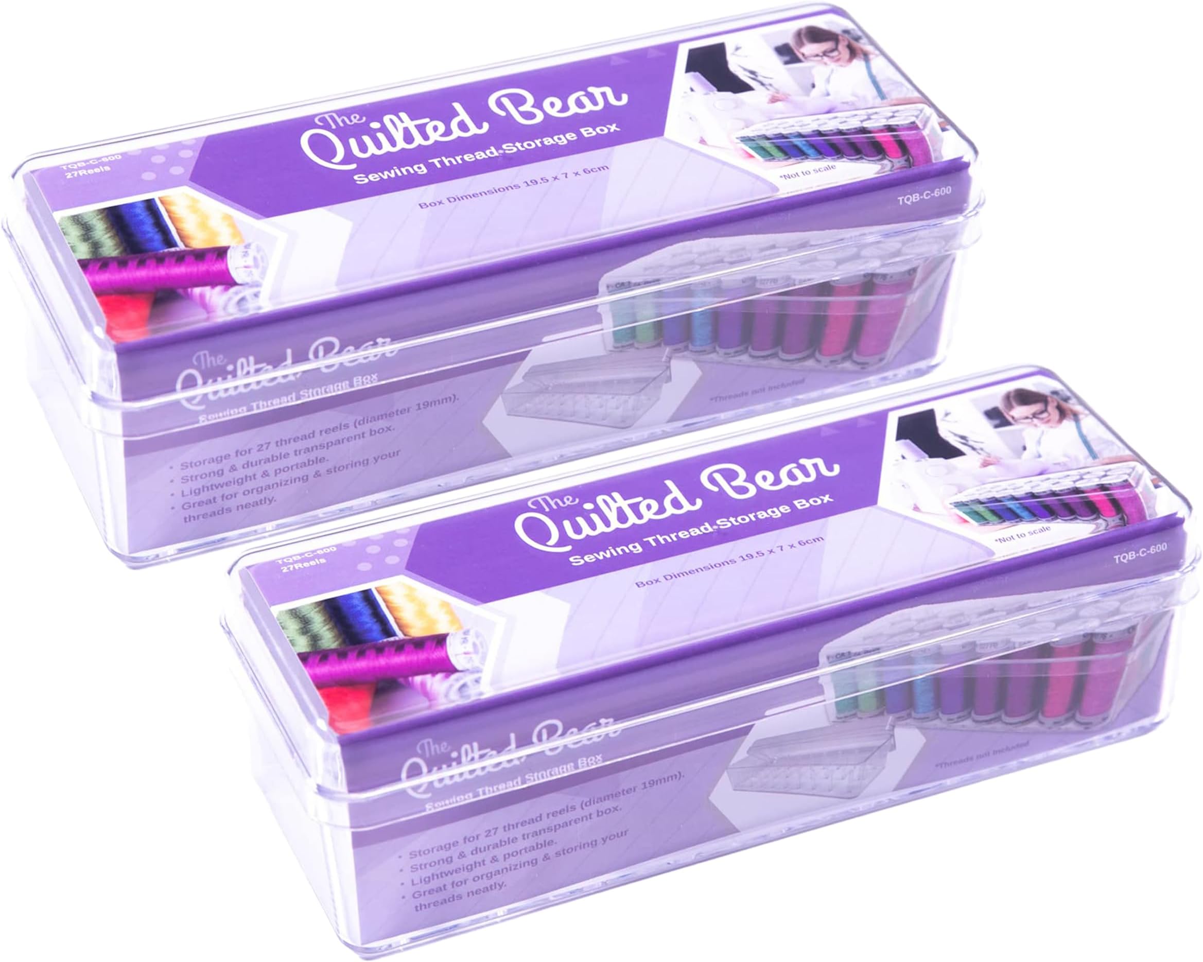 The Quilted Bear 27 Spool Thread Box - Premium Strong & Durable Acrylic ...