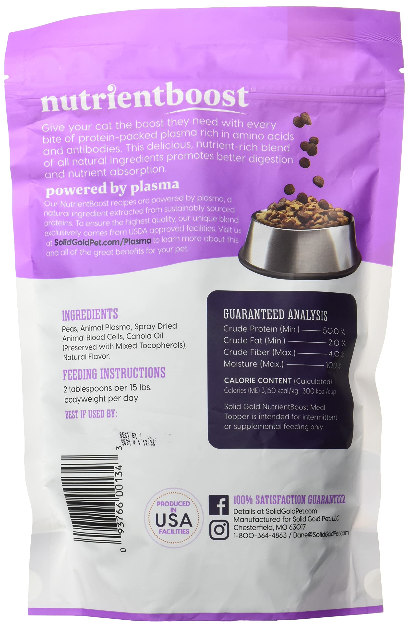 Buy Solid Gold NutrientBoost Meal Topper for Cats - Plasma Infused Grain Free Food Topper Rich ...