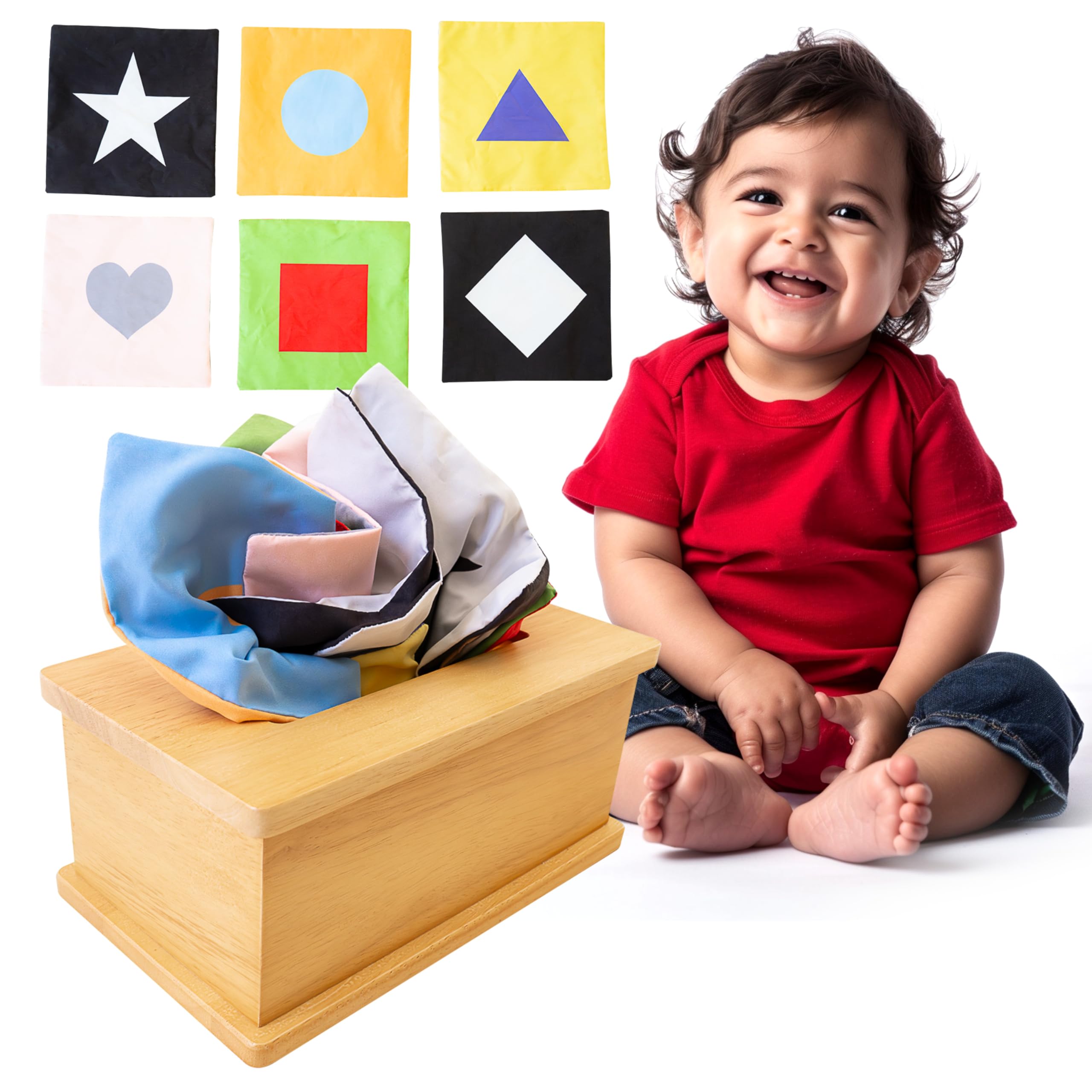 Amazon.com: Sensory Tissue Box Toy for Babies 6-12 Months - Montessori ...
