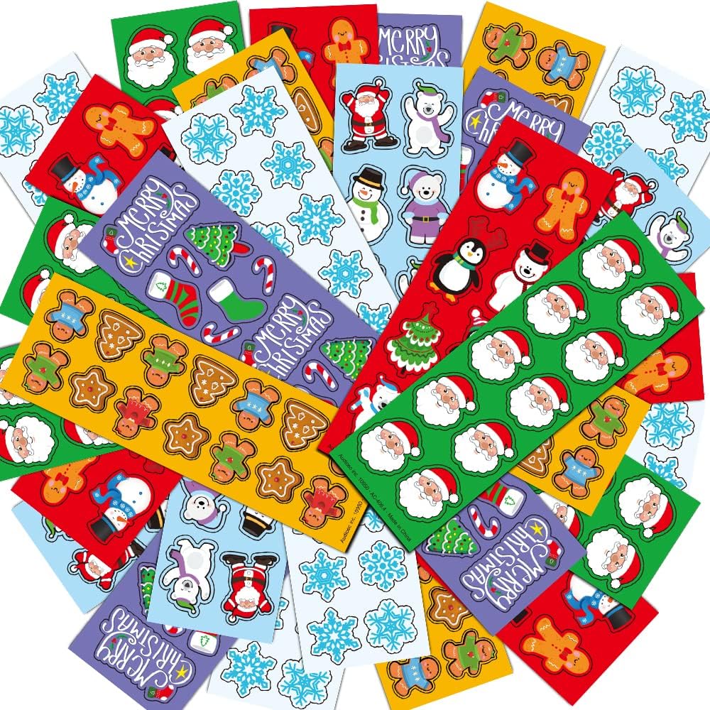 Amazon.com: Christmas Stickers for Kids 600 Holiday Stickers for Party ...
