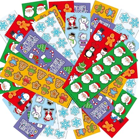 Amazon.com: ArtCreativity Holiday Sticker Assortment - 100 Assorted ...
