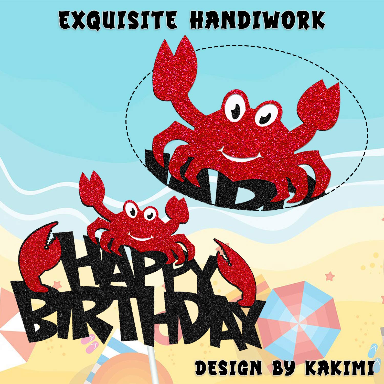 Crab Cake Topper Ocean Under the Sea Beach Marine Animal Theme for Kids ...