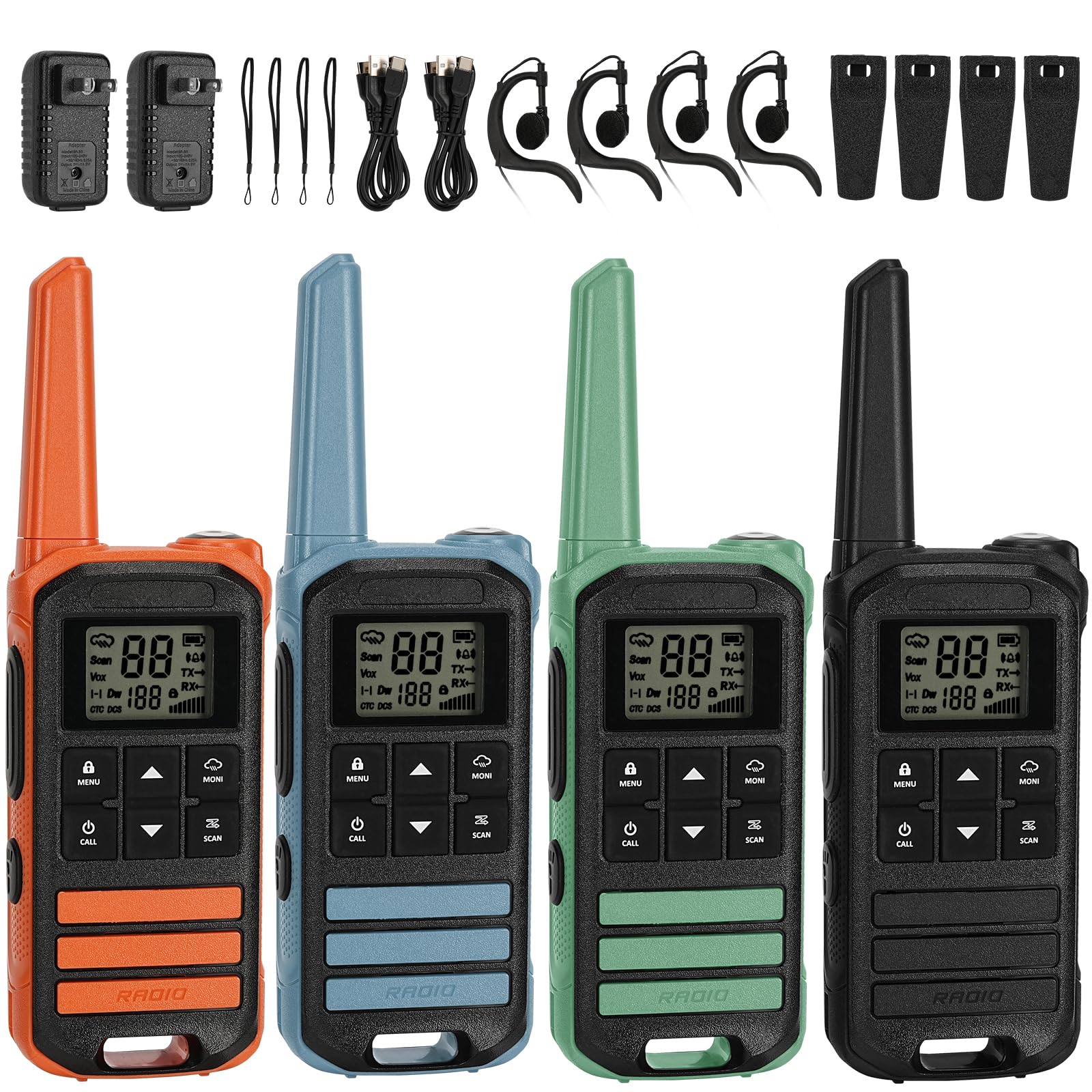 Amazon.com: ALIESTFDNO 5Miles Long Range Walkie Talkies, Rechargeable ...