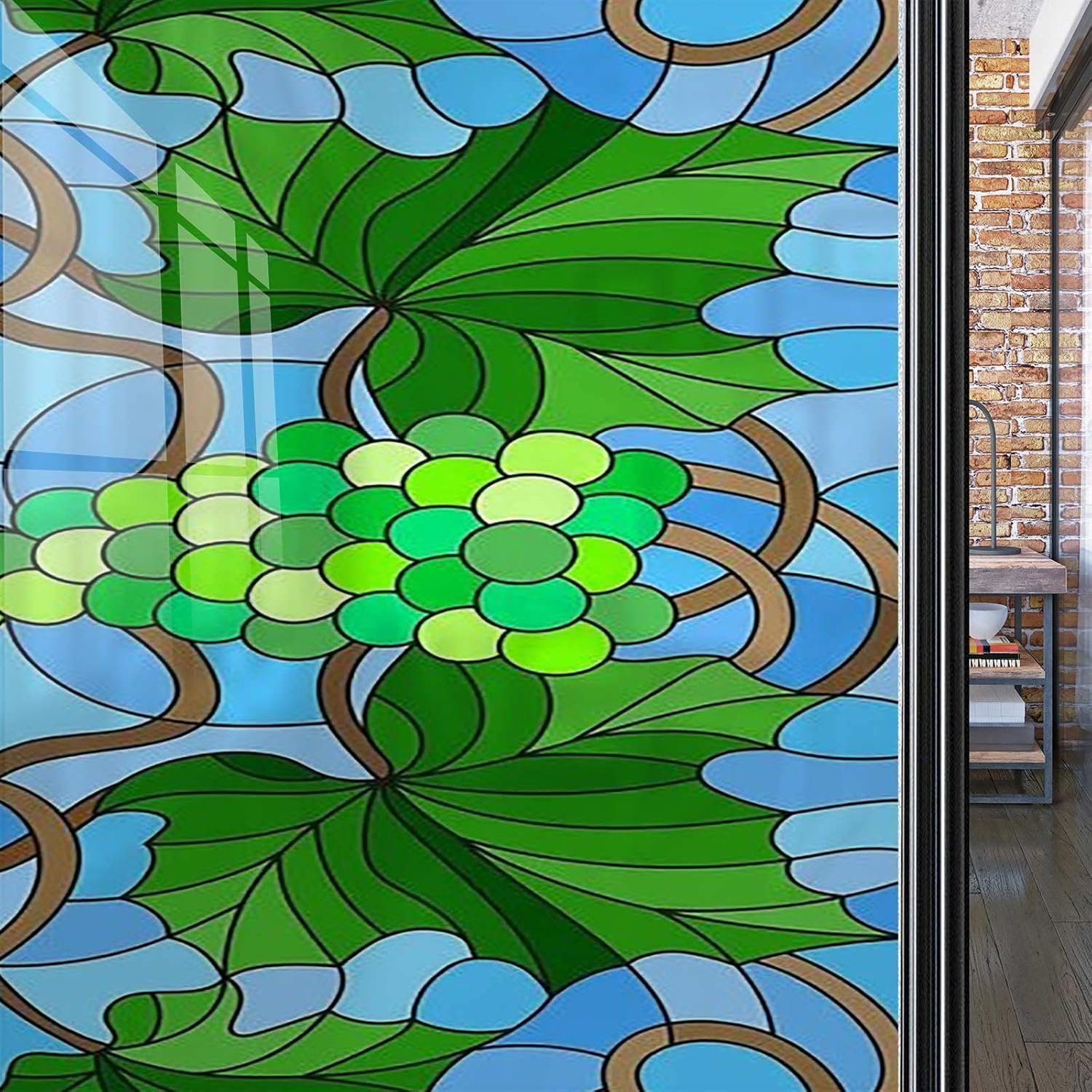 Amazon.com: Stained Glass Privacy Window Film Abstract Colorful Window ...