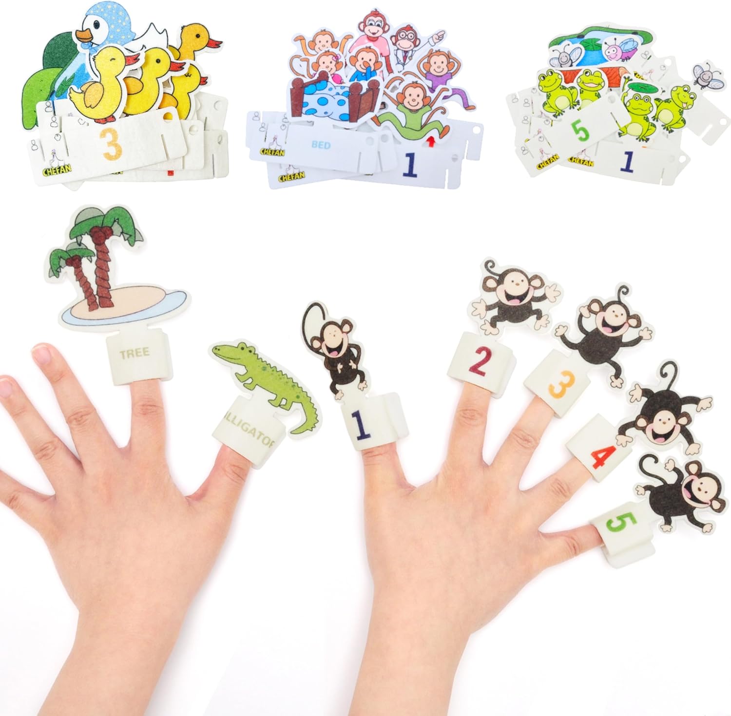 Amazon.com: CHEFAN Finger Puppets for Toddlers Story Time,34 Pcs Mini ...