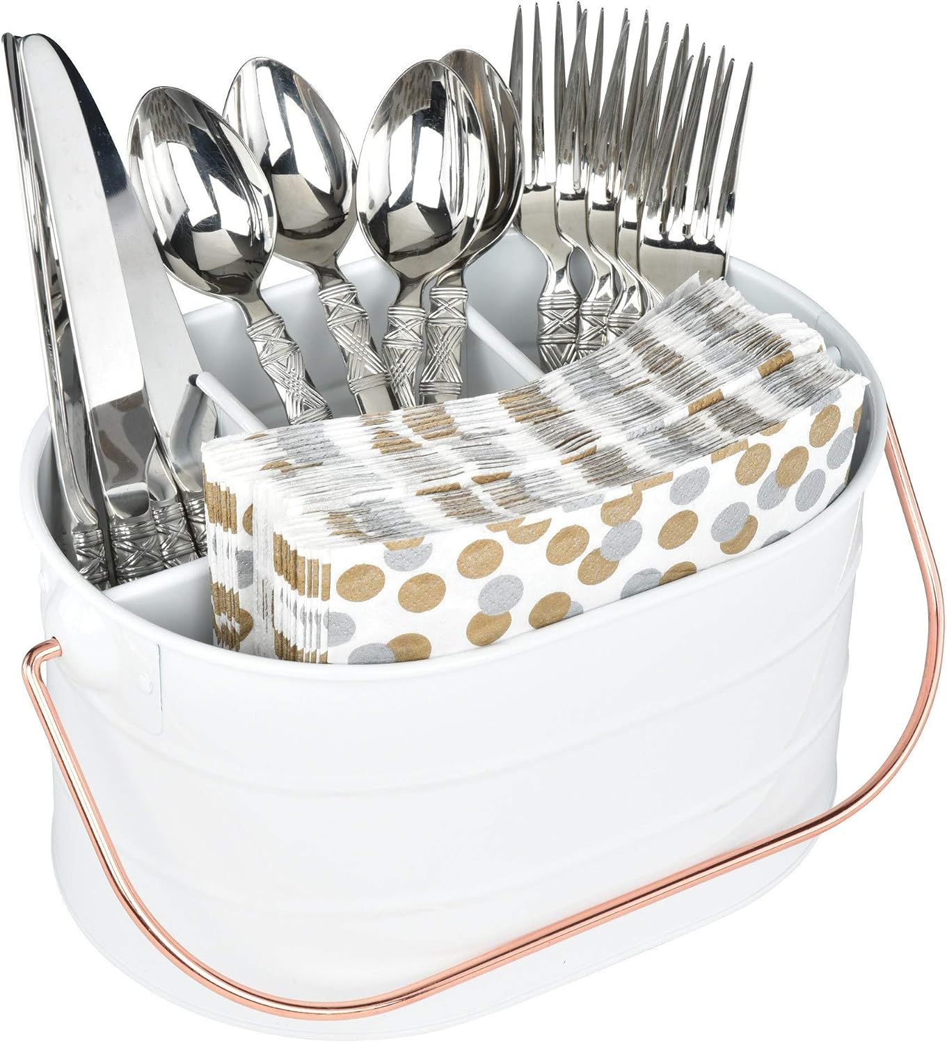 Amazon.com - Red Co. 10" x 7" Enameled Metal Utensil Caddy & Countertop ...
