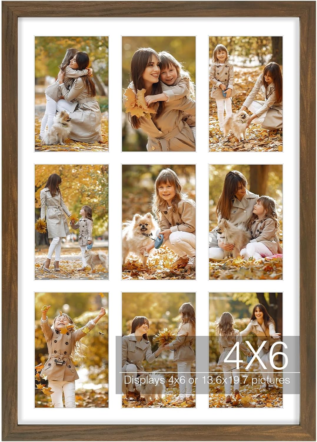 Amazon.com - Golden State Art, 4x6 Multi Picture Frame, Brown Solid ...