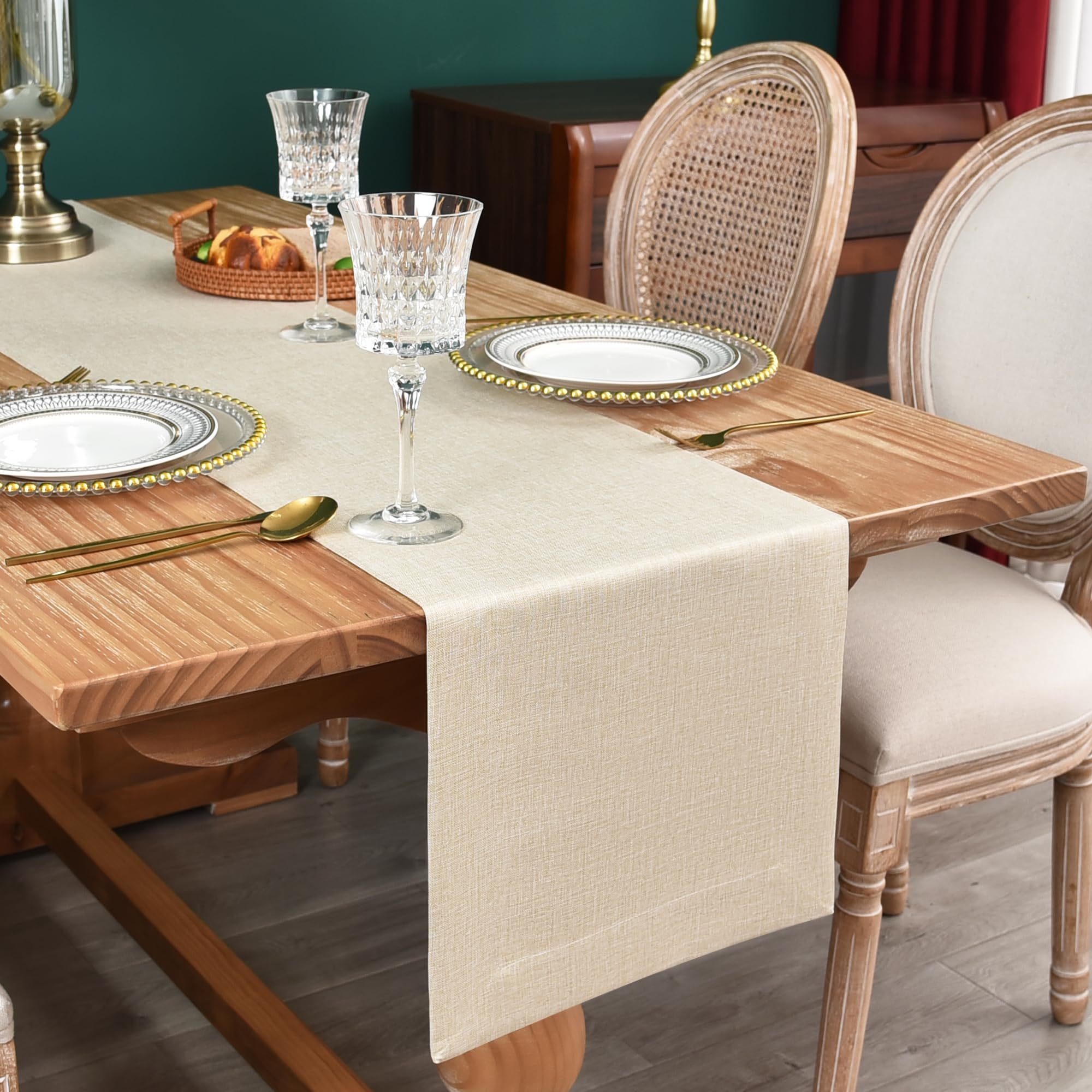 Amazon.com: Grelucgo Handmade Hemstitch Beige Table Runner Or Dresser ...