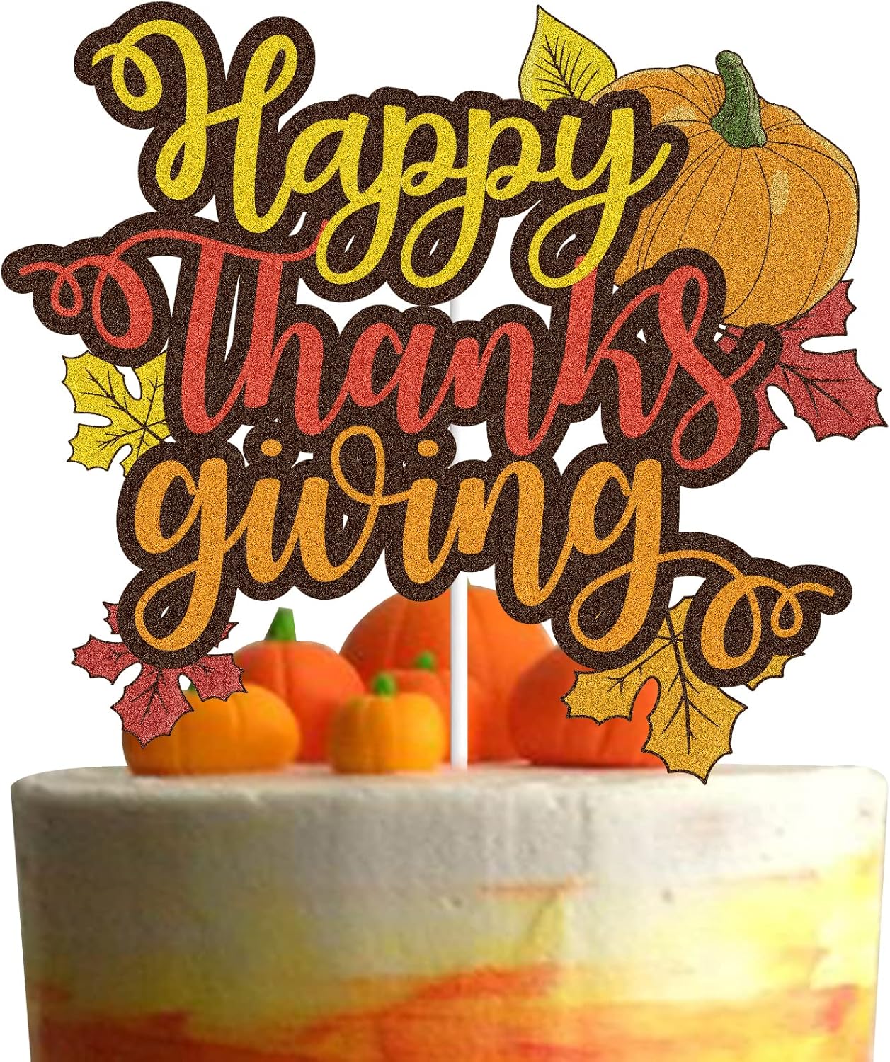 Amazon.com: Happy Thanksgiving Cake Topper Give Thanks Cake Decoration ...