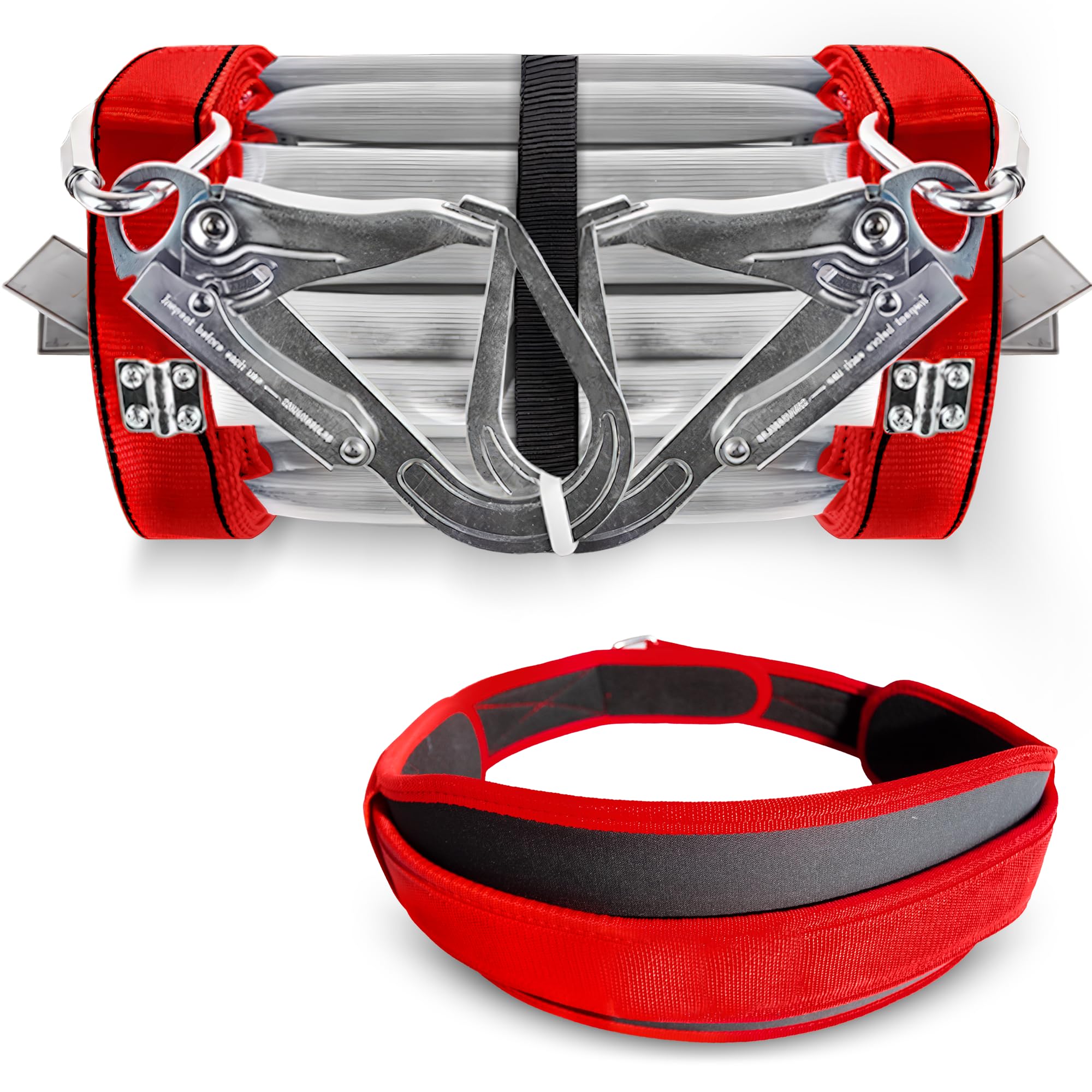 Collapsible 3 Story Fire Escape Ladder & Safe Belt, 25FT Fire Ladder ...