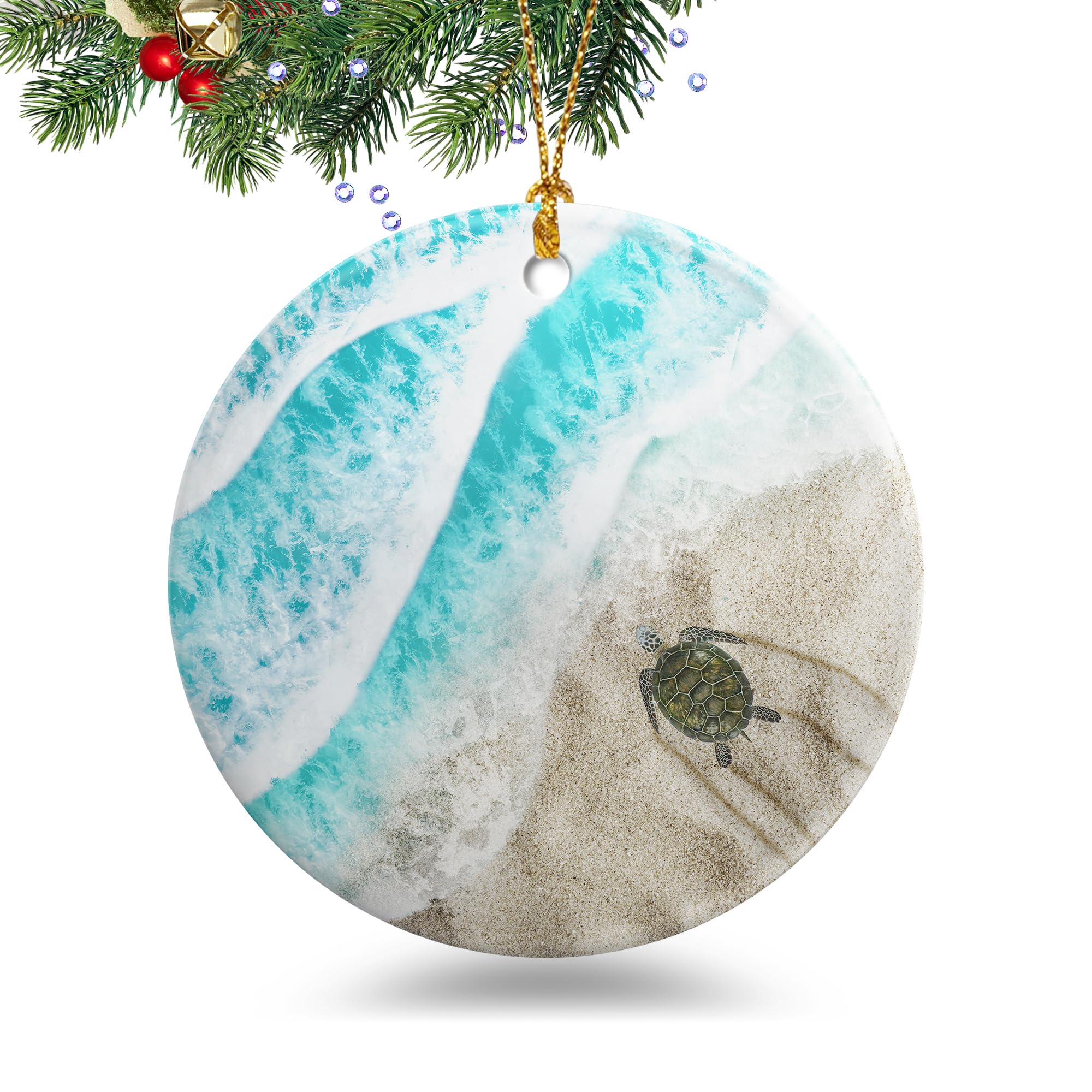 Amazon.com: Sea Turtle Christmas Ornaments 2024 Sea Turtle Ornament ...