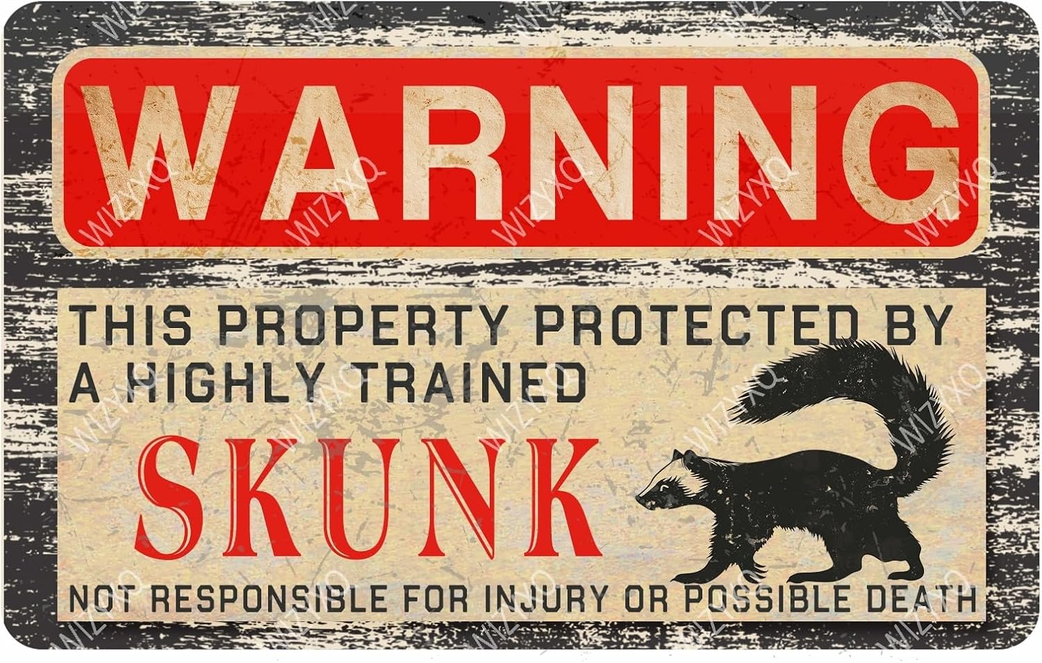 Amazon.com: WIZYXQ Skunk Warning Skunk Mtal Signs Vintage Warning Tin ...