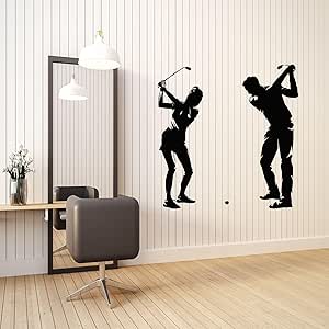 Amazon.com: Large Vinyl Wall Decal Golfer Golf Game Players Sport Club ...