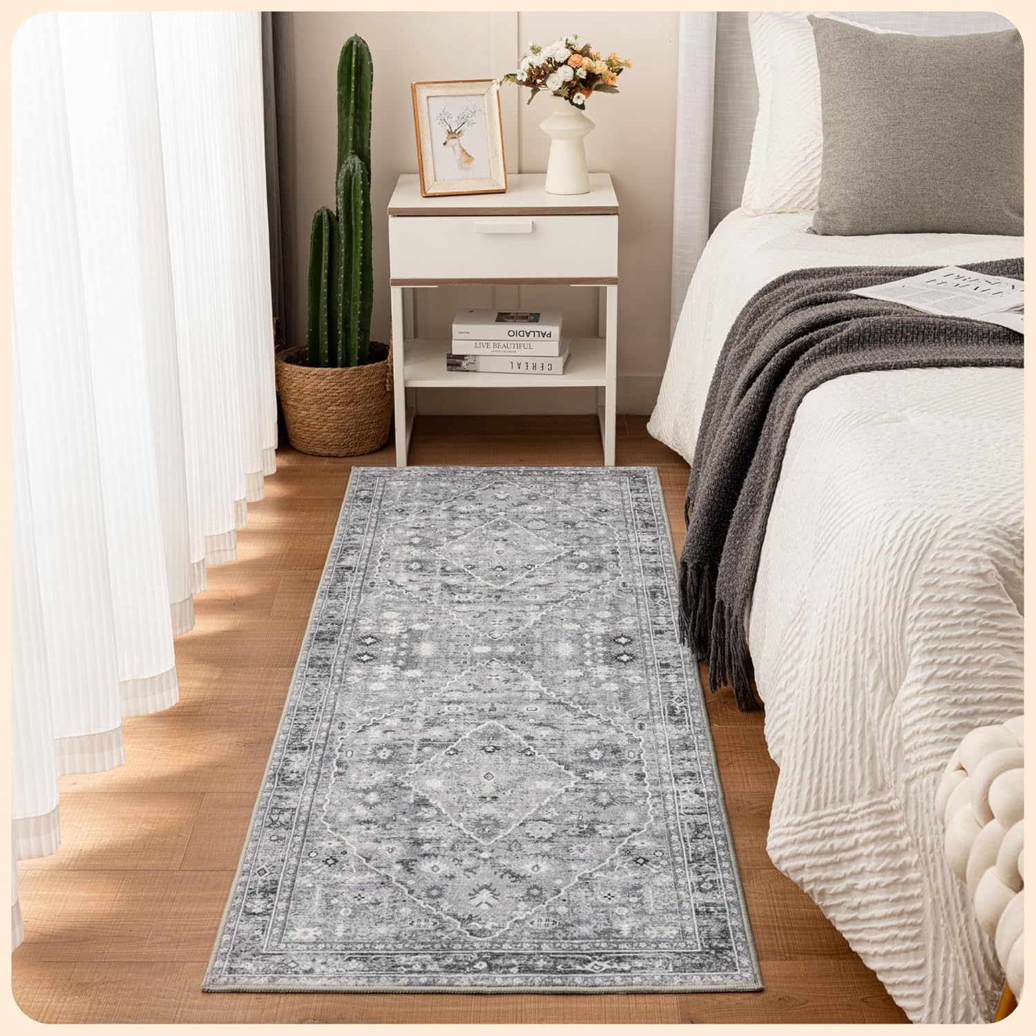 Amazon.com: Istana Hallway Runner Rug 2x6 - Grey Kitchen Rugs Non Slip ...