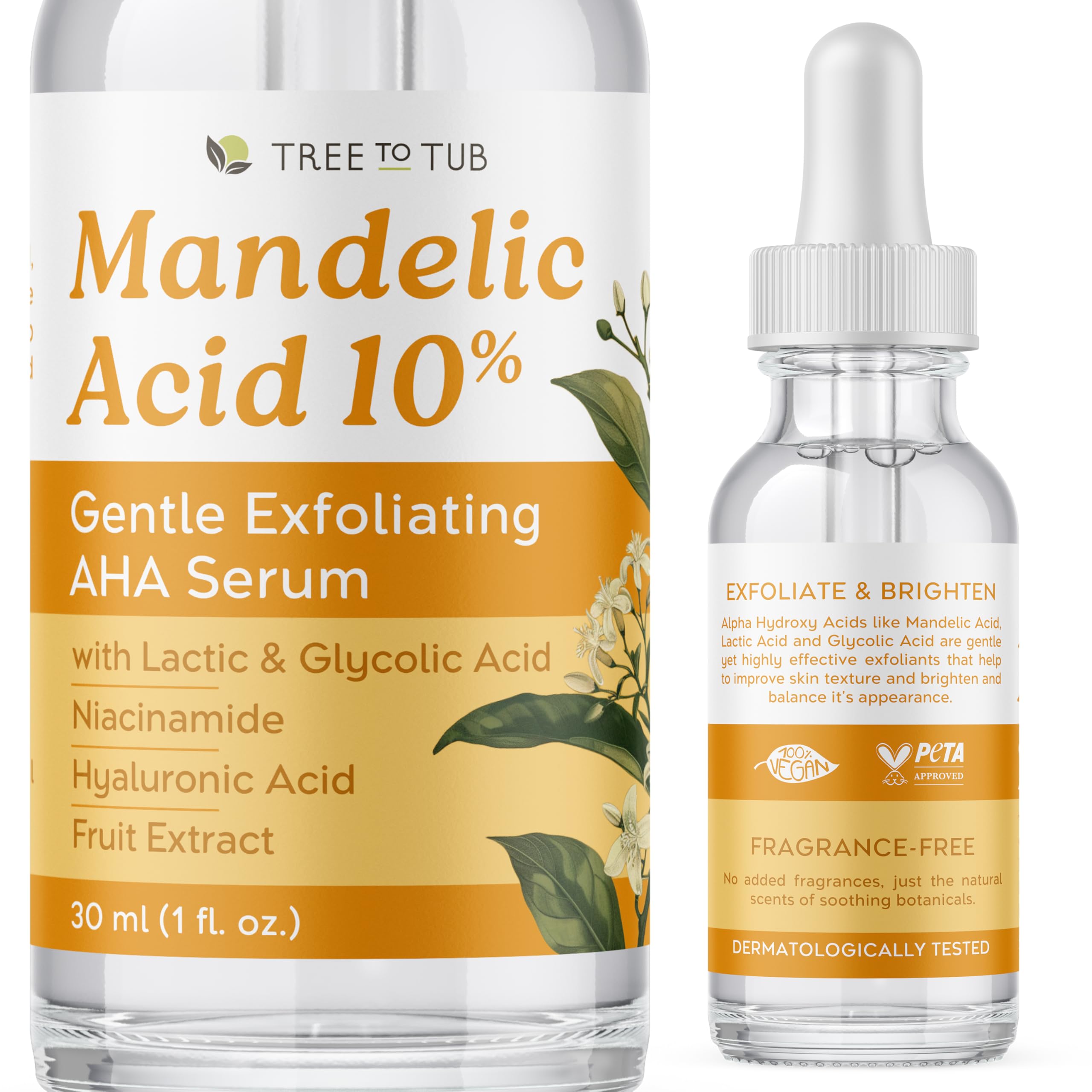 Amazon.com: Tree To Tub Mandelic Acid Serum - 10% Gentle Exfoliating ...