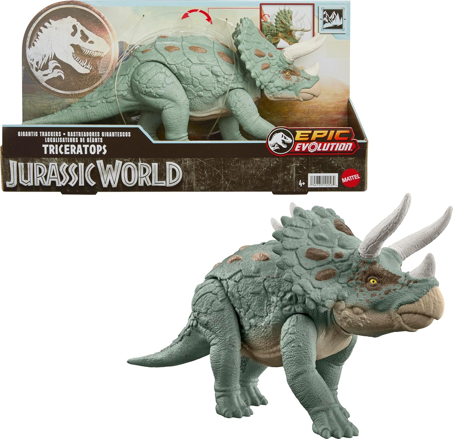 Jurassic World Gigantic Trackers Triceratops Dinosaur Action Figure ...